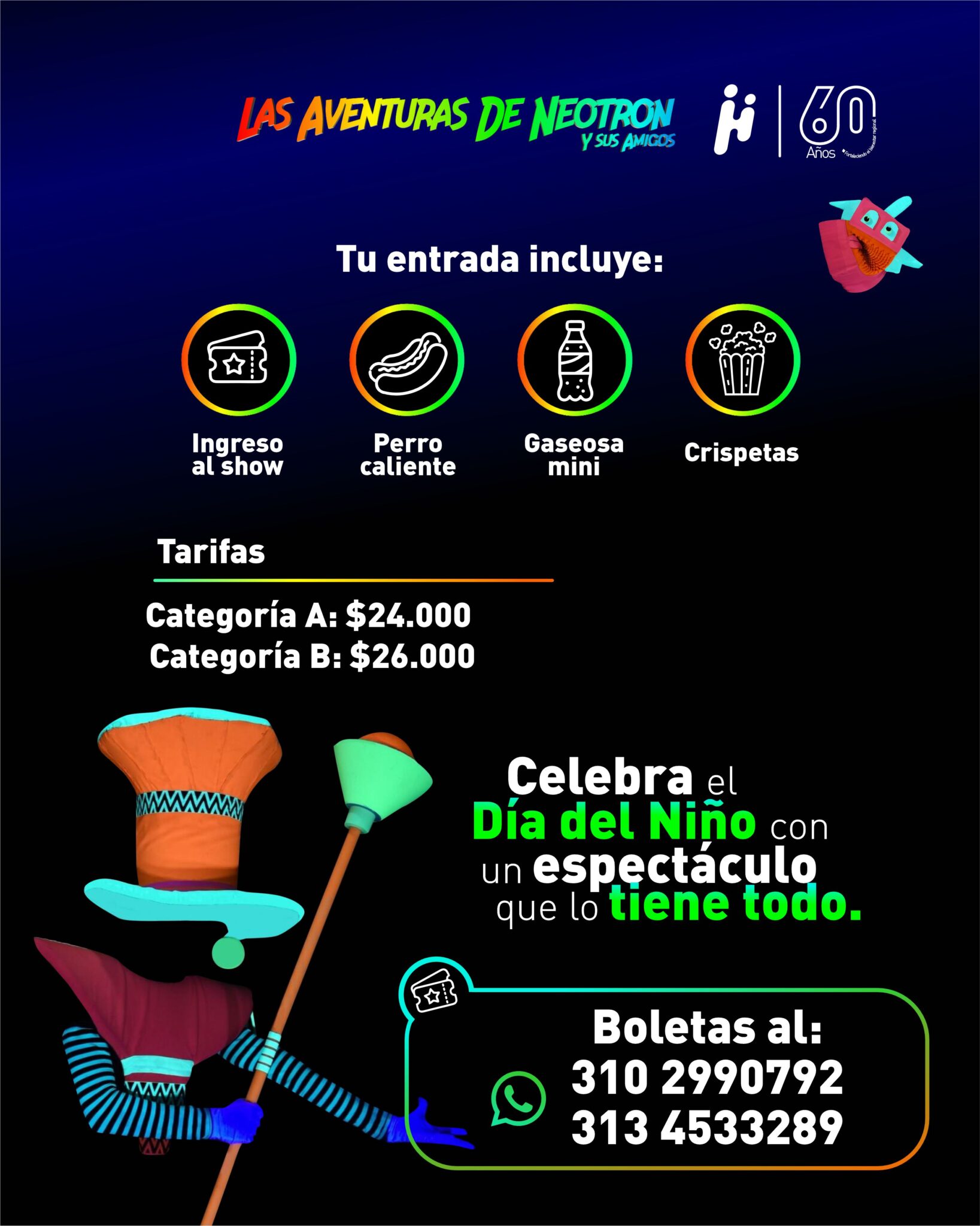 Las Aventuras de Neotrón y sus Amigos, un espectáculo en el Club Los ...